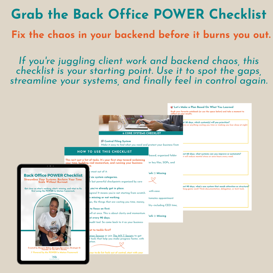 Free Back Office Checklist for Small Business